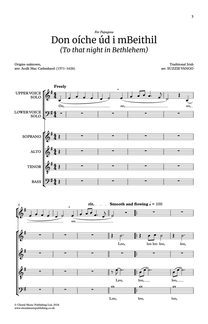 Don oíche úd i mBeithil (arr. Suzzie Vango) | Choral Music Publishing Ltd